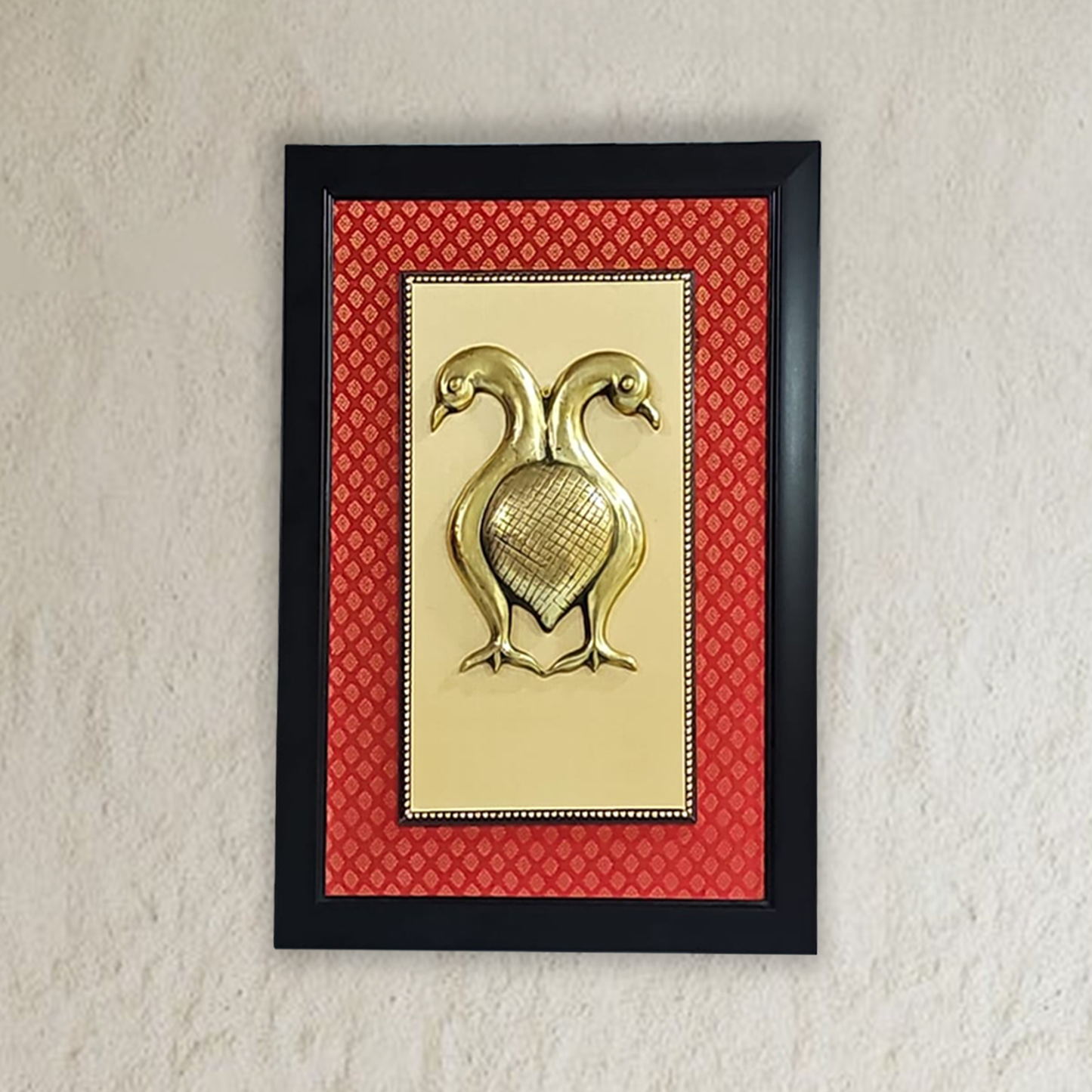 Decorative Showpiece Brass Peacock Wall Frame Kaareegaree
